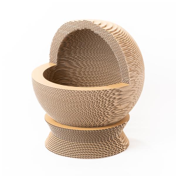 【メーカー直送品】商品名にゃんボールパックン重さ約2.5キロ幅（外寸）400mm奥行（外寸）400mm高さ（外寸）460mm(土台含む）開口寸φ320mm内寸320mm×320mm材質強化段ボール原産国日本ポイント利用・expoint01