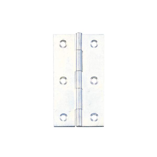 【品番】F-64A【商品名】平丁番 F-A型【仕上】光沢クロメート処理【材料】鋼（SPCC）【特長】●スタンダードな穴付きの平蝶番です。【その他】●別注で穴なしタイプや異なる仕上（ブロンズめっき、メラミン焼付塗装、素地）にも対応できます。詳...