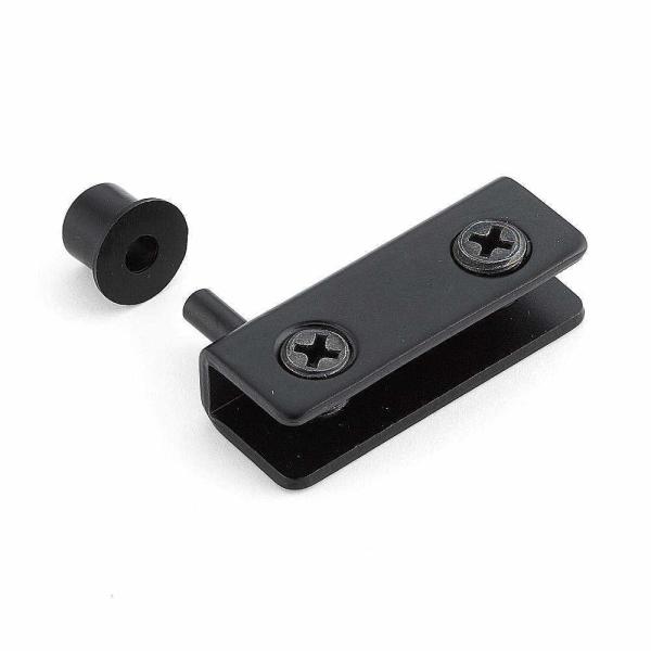 【品番】GPH-41HL-G【商品名】軸吊ガラス丁番【サイズ】【仕上/色】ブラック【材質】鋼【仕様】●シンプルなガラス加工不要の軸吊ガラス丁番です。●扉上部にはA（軸長さ）=9 mmのGPH-41Hを、下部にはA=4 mmのGPH-40の使...