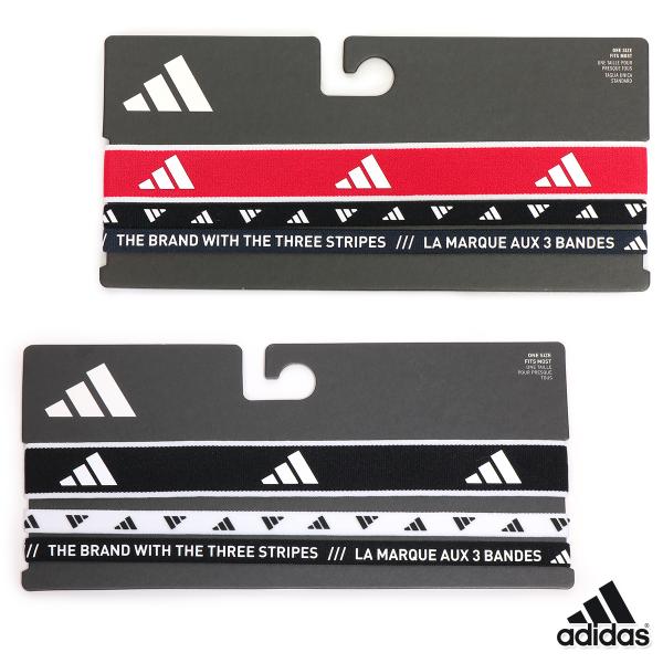 アディダス 3PP ヘッドバンド NEW メンズ/レディース ヘアバンド ブラック/ホワイト フリーサイズ(幅：2.3cm、0.9cm、0.8cm各１) DTT05■カラーIA3031-ブラック/ホワイト JJ1176-ピュアルビー/ブラッ...