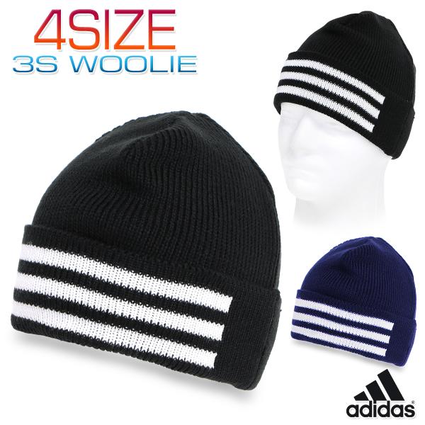 アディダス ニット帽 ビーニー 厚手 暖かい 無地 メンズ レディース 男女兼用 キッズ 子供 親子お揃い/3S WOOLIE IRJ32■カラーFS9014-ブラック GS2113-ビクトリーブルー■サイズ   OSFC(51-54cm)...