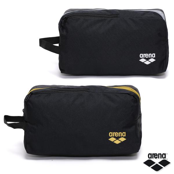 アリーナ スイムバッグ プールバッグ 防水ポーチ ウォータープルーフ スイミング 水泳 ポーチ 2ルーム■カラーBKGD BKSL■サイズ   W約34cm×H約18cm×D約18cm ■素材正面側：ポリエステル/背面側：ポリエステル(裏P...