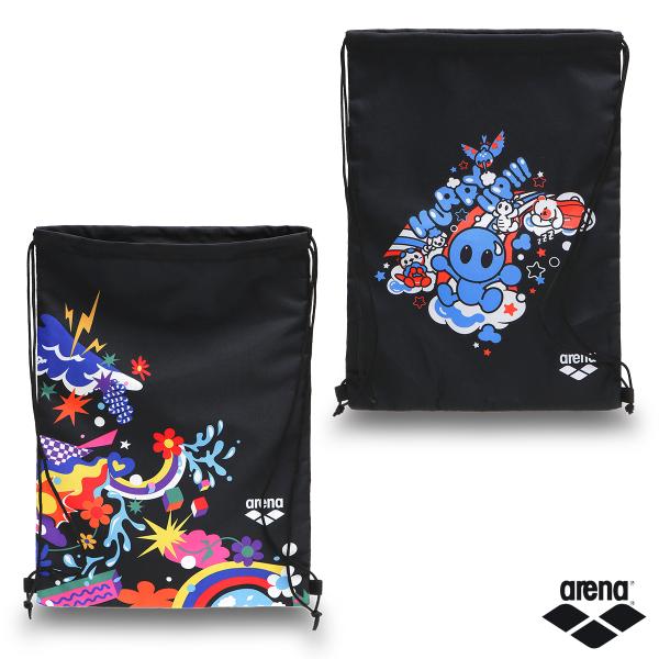 アリーナ ナップサック スイムバッグ 着替え入れ マルチバッグ ランドリーバッグ バッグインバッグ■カラーBKWH(AS6SBP32U) BKBL(AS6SBP33U)■サイズ   W約37cm×H約53cm ■素材ポリエステル■内容●　ド...