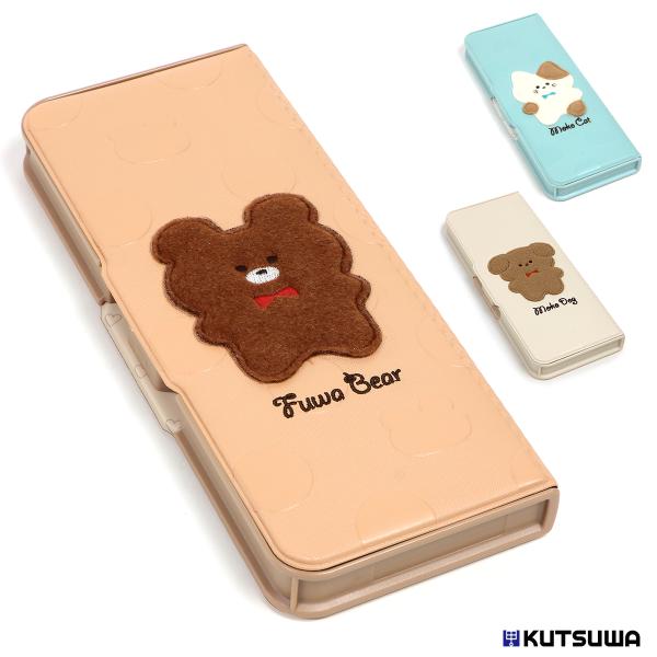 クツワ 筆箱 ペンケース 筆入れ 小学生 キッズ 子供 2ドア ハードタイプ マグネット 女子 ピッタントン 日本製■カラーBR-ブラウン MT-ミント WH-ホワイト■サイズ   W約22.3cm×H約9.4cm×D約2.3cm ■素材合...