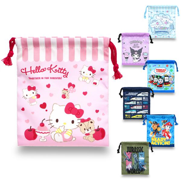 高波クリエイト キャラクター 巾着 給食袋 コップ入れ 小物入れ キッズ 子供 園児 小学生 通園 通学■カラー120127-ハローキティ 120165-シナモンロール 120172-クロミ 120189-きかんしゃトーマス 120219-...