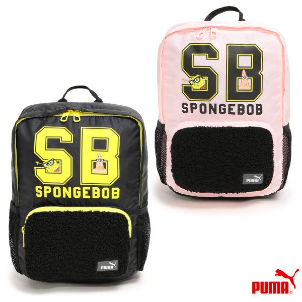 プーマ X SPONGEBOB BACKP キッズ/子供/園児/男子/女子 リュックサック ブラック/ピンク W約23.5cm×H約32cm×D約10cm/容量：約8.5L 079876■カラー01-ブラック 02-フロスティーピンク■サイ...
