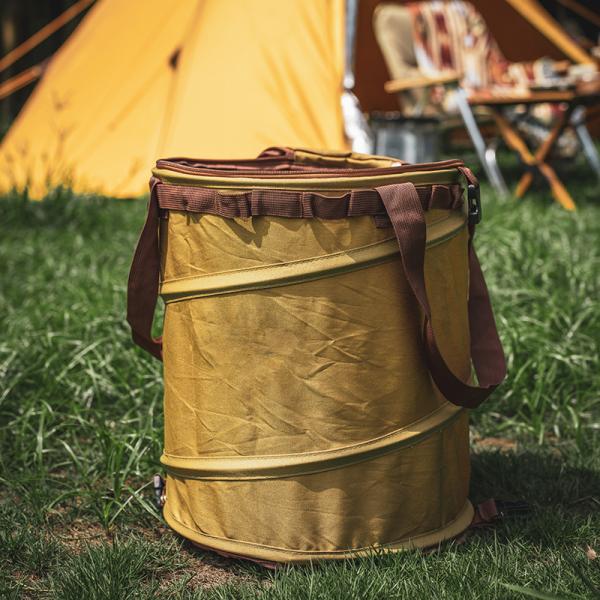 商品名: キャンプ 携帯ゴミ箱商品サイズ: 400×400×500mm商品収納時サイズ: 400×400×50mm容量: 60L重量: 820g