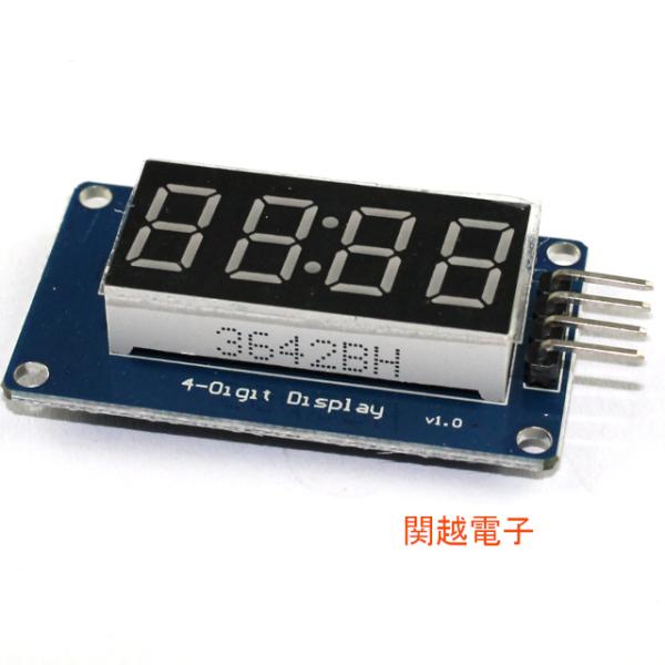 ☆☆☆　TM1637使用　7セグメントLED表示器　4桁　☆☆☆ArduinoやPICで制御するのに最適な7セグメントLED表示器です。数字（文字）のサイズは0.36インチ=約9mmで、4桁表示ができます。時計として使うのに便利な、点状のセ...