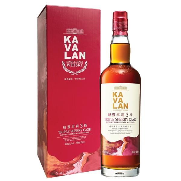 カバラン トリプルシェリーカスク シングルモルトウイスキーKavalan Triple Sherry Cask Single Malt Whiskyカバラン・トリプルシェリーカスク・シングルモルトウイスキーは、オロロソ、ペドロヒメネス、モス...