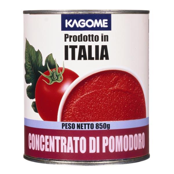 うま味と赤さが特長のイタリア産トマトを裏ごしし、約６倍に濃縮しました。味つけをしていませんので用途が広く、料理の色合いとコクを加えたいときに幅広くお使いいただけます。内容量：８５０ｇ【普通便】