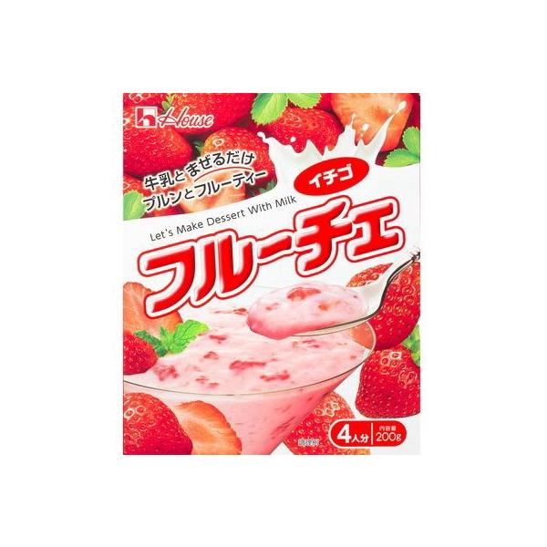 イチゴ果肉と果汁が入ったフルーティーなおいしさです。牛乳とまぜるだけで、お子様でも簡単に作れる液体デザートベースです。果肉と果汁入りのフルーティーなおいしさと、プルンとした食感のデザートを楽しめます。内容量：２００ｇ【普通便】