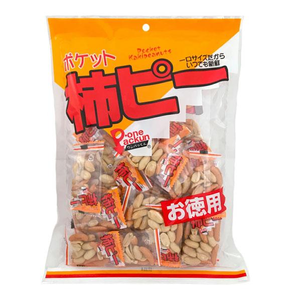 おつまみの定番柿ピーをひとくちサイズの小分け包装にしてたっぷり詰めました。個包装は不活性ガス充填なので、いつでも開けたての美味しさをお楽しみいただけます。　内容量：２３４ｇ　【普通便】