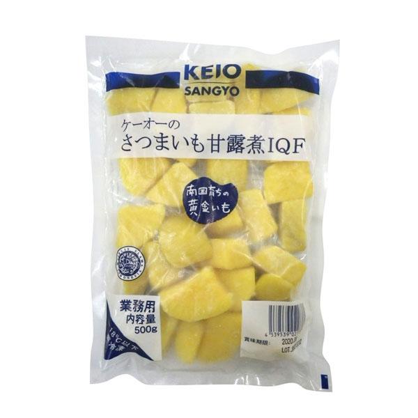 面取りしたさつまいもを甘露煮にしました。使いたい分だけ取り出して自然解凍で使用いただけます。内容量：５００ｇ［調理方法］自然解凍：室温にて約３時間／電子レンジ５００Ｗ：凍ったままラップをかけず（１個）約３０秒（５個）約１分３０秒【冷凍便】