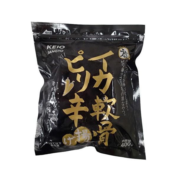 イカの軟骨を一口サイズのから揚げにしました。スパイシーな味付けとコリコリ食感がクセになる商品です。自然解凍対応。内容量：４００ｇ［調理方法］油調：凍ったまま１７０℃で約１分／電子レンジ５００Ｗ（８０ｇあたり）：凍ったままラップをかけず約１分...