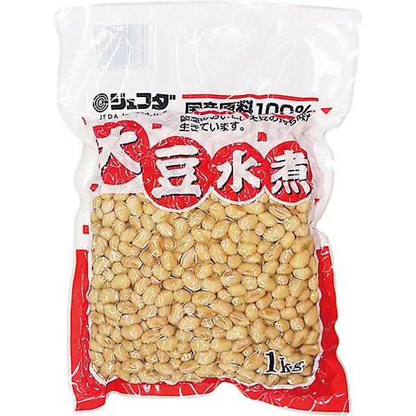 国産のおいしい大豆の持ち味が生きています。北海道産大豆をふっくらボイルしました。甘みがありあっさりとした味わいです。五目煮、サラダ、カレーなど幅広くお使いいただけます。内容量：　１ｋｇ　【普通便】