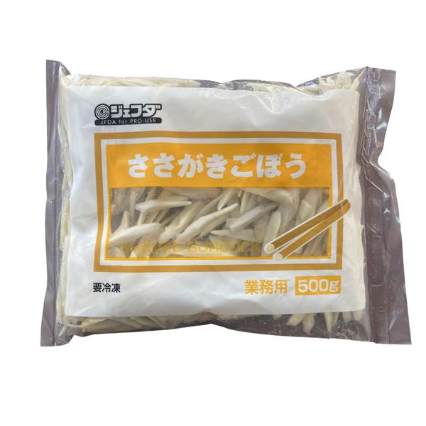 ごぼうをささがきにし、軽く下ゆで（ブランチング）して風味を閉じ込めたまま急速凍結しました。きんぴらや汁物など、さっと加熱するだけで手軽にお使いいただけます。【内容量：５００ｇ／冷凍便】