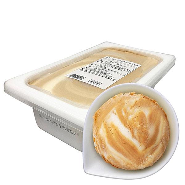 スイートなキャラメルアイスとすっきりしたバニラアイスのハーモニーが楽しめる、２色マーブル仕立てです。　内容量：２０００ｍｌ　【冷凍便】