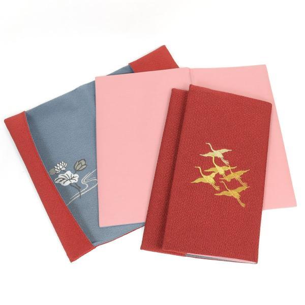 金封をはさむだけの、「はさみ袱紗」です。お一つお持ちになれば、慶弔両方にお使い頂けます。ソフトタイプで収納し易く便利です。お祝い事には松・鶴、お悔み事には蓮の伝統的な刺繍をあしらったデザインです。エンジとグレー、ピンクと紫で印象的で克つ落ち...