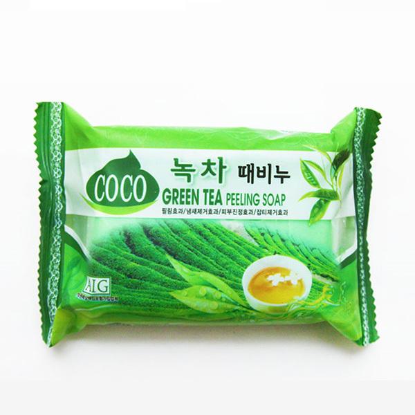 [COCO]緑茶アカスリ石鹸　ソープGREEN TEA PEELING SOAP内容量 150g原産国名 韓国メーカ sungwon主成分 別途記載特徴緑茶独特のさわやかで自然な香りきめ細やかな泡立ちが特徴の緑茶石鹸で気持ちよく洗顔、入浴タ...