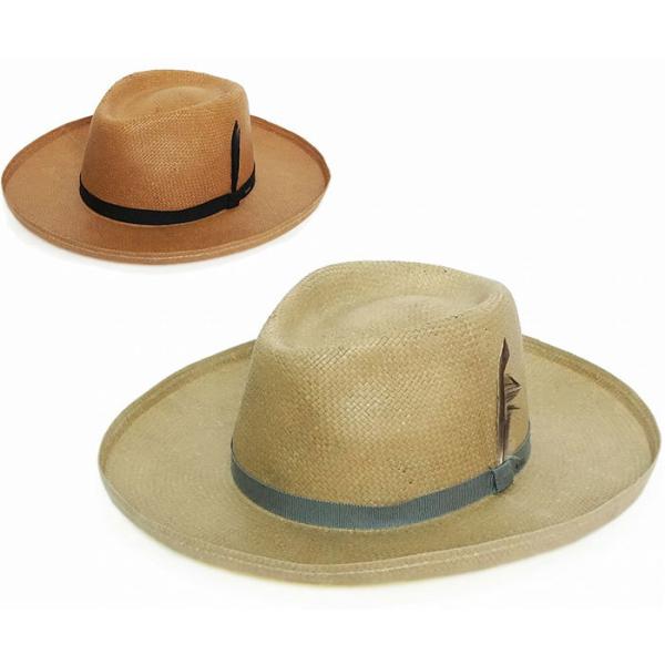 9cmのつば広シルエットが存在感が抜群な、珍しいカラーペーパーのストローハットです。 ツバ先が少し上に折れ曲がっているのが特徴的。 頭におさまりの良いティアドロップ(しずく型)のクラウンです。 麦わらのような質感に加工されたペーパー素材で軽...