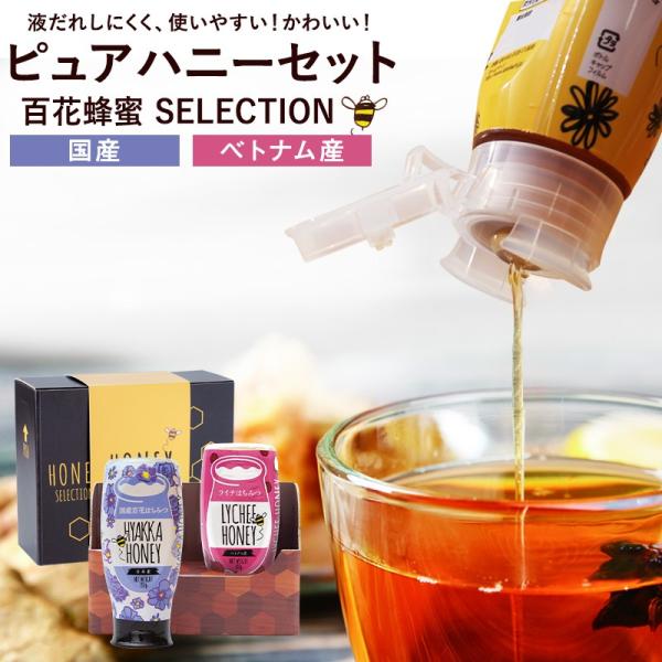 はちみつ 蜂蜜 ハチミツ ギフト プッシュボトル2種 ※直送の場合は、送付希望日時をご記入くださいませ。※指定が無い場合は、通常発送いたします。柔らかい素材のポリ容器で「逆止弁キャップ」なので、液だれ・逆流しにくいつくりです！寒い時期に蜂蜜...