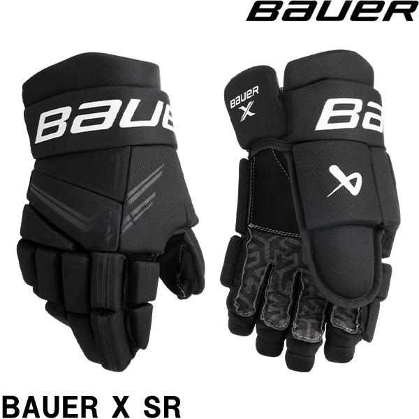 ■BAUER（バウアー）グローブ　S24　BAUER　X　Seniorゲーム初心者やレクリエーションプレイヤー向けに作られた BAUER X グローブは、プロにヒントを得たデザインと理想的な衝撃保護が特徴。●MDフォームとPEインサート●T...