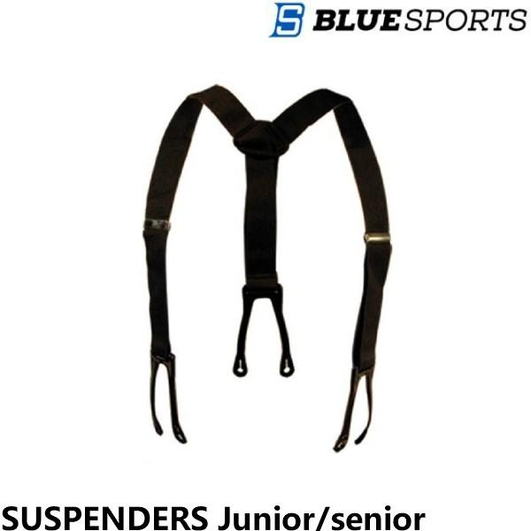 ■BLUE SPORTS（ブルースポーツ）SUSPENDERS　SIZE：Senior、JuniorSenior： 48" / 122 cmJunior：36" / 91.5 cm検索ワード：アイスホッケー、サスペンダー、シニア、ジュニア