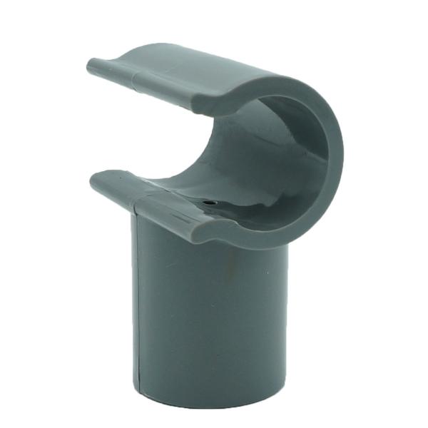 ・規格：VP用・サイズ：20Ａ・材質：塩ビ・パイプの付け外しがしやすいVP20パイプ用のホルダーです。下部のソケットに支柱となるVP20パイプを差し込み固定し、上部の横開口部へ保持したいVP20パイプを横から押し込んで保持します。立ち上がり...