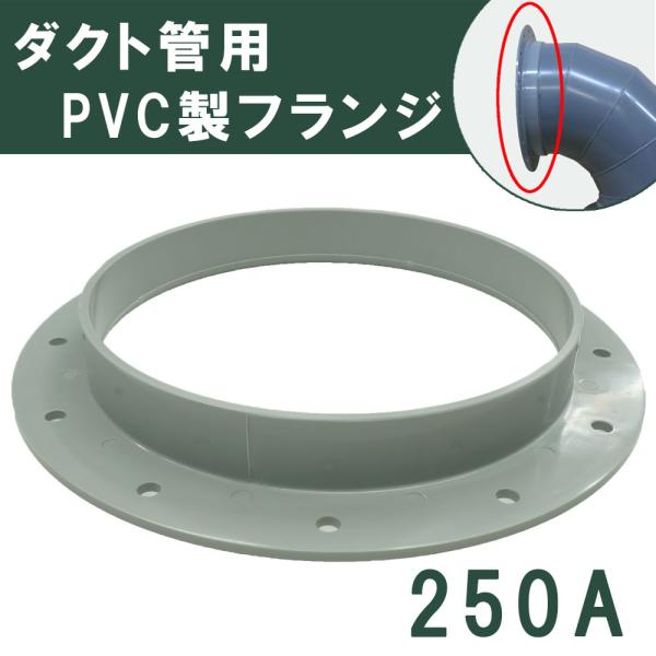 材質：塩ビサイズ：VU250A用ＶＵ管とダクト管に溶接し、フランジとして使用します。塩ビ製なので、軽量、耐薬品性に優れています。ダクト配管工事の効率向上に使用されています。