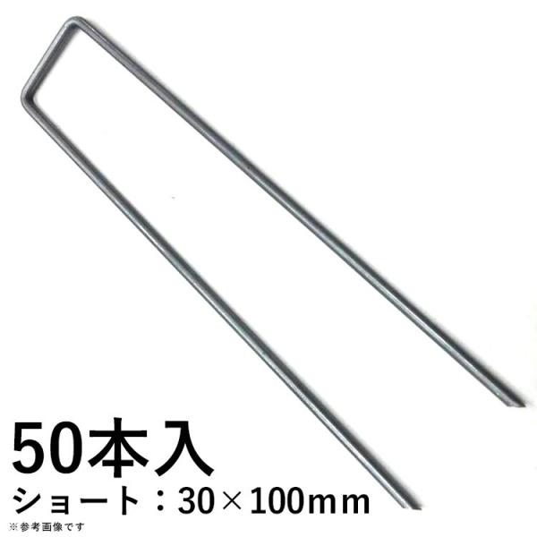 お庭などに人工芝を設置する際に便利な人工芝用U字ピン 人工芝固定用 50本入りサイズ：ショートタイプ　30×100mm■送料：送料無料（北海道/沖縄/離島を除く）北海道・沖縄・離島・その他一部地域のお客様は、別途送料をお見積りさせて頂きます...
