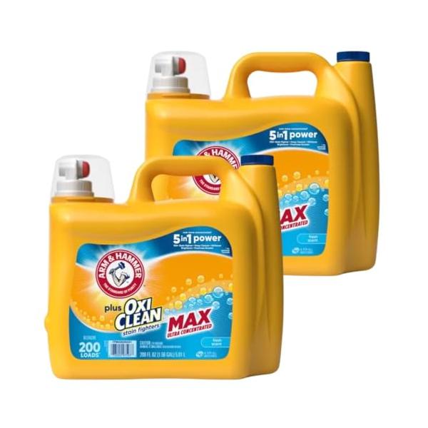 アームアンドハンマー プラス 液体洗剤 オキシクリーン 5.91L × 2個 フレッシュな香り 濃縮タイプ 洗濯用合成洗剤