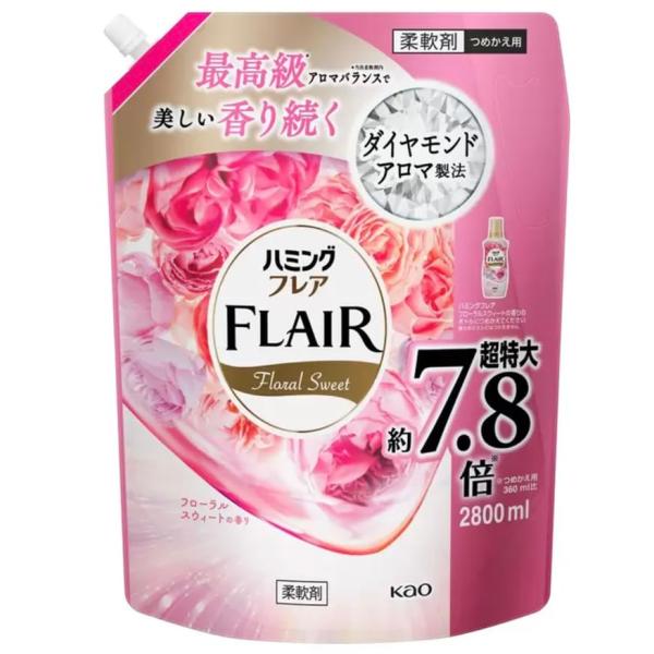 「商品情報」商品の説明アロマバランスで美しい香り続く、ダイヤモンドアロマ製法。 華やかなフローラルにピーチのフレッシュな甘さと、バニラの温かみを加えた、心ときめくフローラルスウィートの香り。原材料・成分界面活性剤「主な仕様」2800ml香り...
