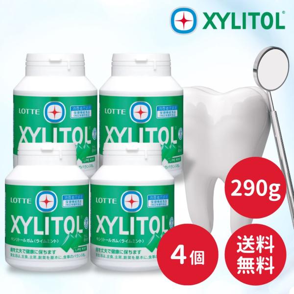 【商品名】ロッテ LOTTE キシリトールガム ライムミント お徳用 メガサイズ 290ｇ×4個 セット キシリトール XYLITOL【商品説明】キシリトールガム＜ライムミント＞は、すっきりとした清涼感があるキシリトールガムです。 この製品...