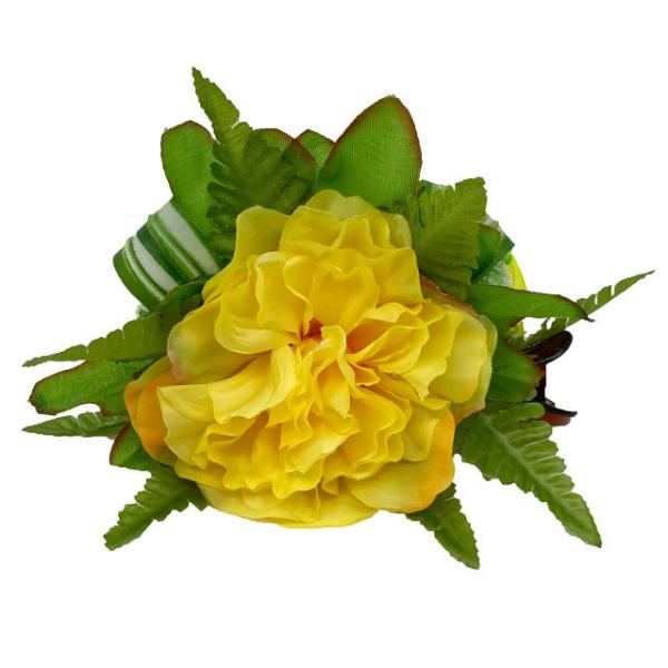 素材 ■造花（化繊）  サイズ ■約15cm  商品について ■入荷時期で色が変わったりもします。御了承下さい。■花の部分を引っ張りますとクリップから抜けてしまう事がございますので付け外しの際は本体部分をしっかりお持ちください。