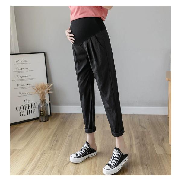 マタニティパンツ 仕事 黒 テーパードパンツ ストレッチ アジャスター 秋冬 マタニティウェア マタニティー ズボン マタニティ服 オフィス 通勤 事務服 産前産後 ウエストゴム 無地 ブラック おしゃれ 妊婦 ボトムス素材綿麻商品説明産前...