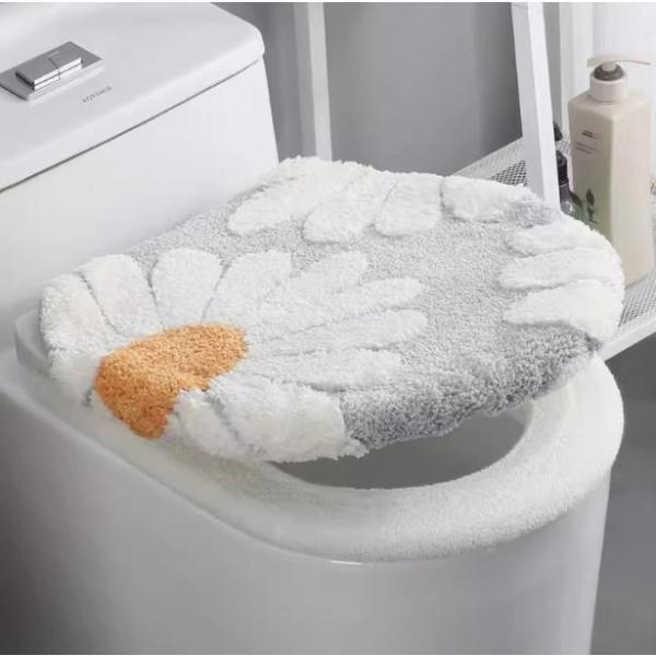 シンプルなハート柄などのトイレカバーと便座カバーの2点セットです。強力なゴムで外れにくく、しっかりと固定をします。サイズについて約47cm×約42cm素材について毛、アクリル
