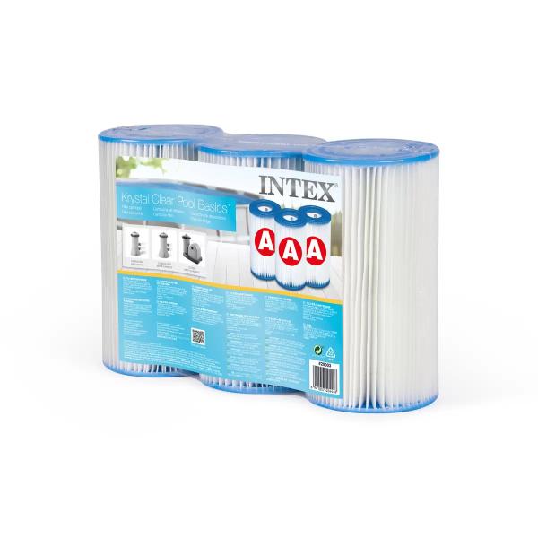 ・ブランド：INTEX インテックス・商品名：フィルターカートリッジ プール浄化ポンプ用・型番：29003・内容量：3個入り・サイズ：約11×20cm・対応目安：INTEX C1000（#637J）Krystal Clear フィルターポン...