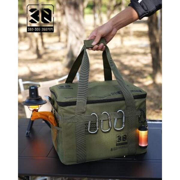 ? 大容量30L設計：38×30×26cmのサイズで、カセットコンロ・ガス缶・クッカー・食器など、キャンプ調理に必要な道具を一括収納可能です。? 高耐久素材：900D厚手オックスフォード布を採用し、耐摩耗性・防汚性に優れ、底部はPVC防水加...