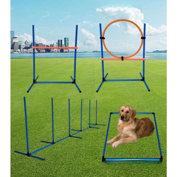 素材：PVC【安全で丈夫で持ち運びやすい】犬のアジリティトレーニングセットの素材は、高品質のプラスチックで作られており、安全で丈夫で耐久性があり、環境にも配慮された材料です。ペットが安全に使用できる無毒で安全な材料です。また、犬のアジリティ...