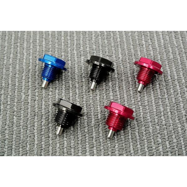 マグネット付きドレンボルト 3個セット ガンメタ　赤　青