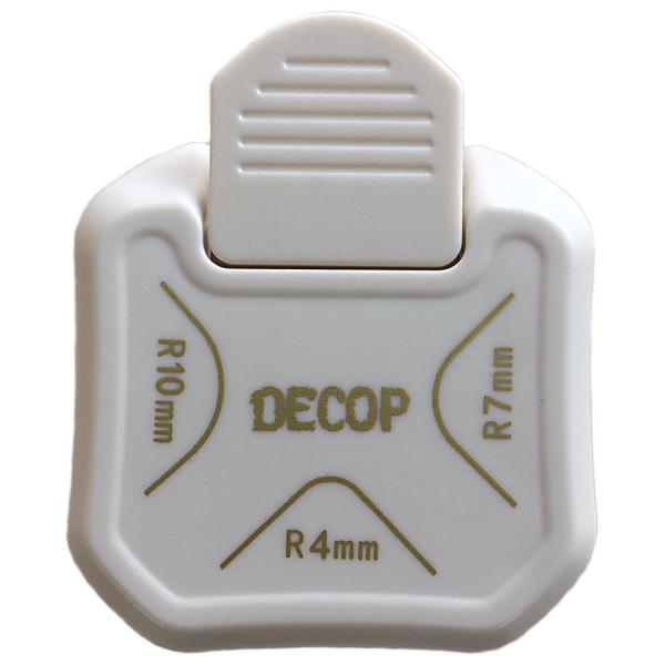 カットの丸みは、R4mm・R7mm・R10mmの3通りから選択できます。裏面は、テーブルを傷めにくく滑り止め効果のあるフォーム仕上げです。パッケージサイズ：160x100mm本体サイズ：72x60x33mm抜き型サイズ：R4mm,R7mm,...