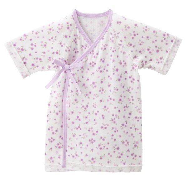 QUALITY：綿100％ 日本製二枚層でふんわりニットガーゼ素材の短肌着です。小花柄で、秋冬はインナーとして、夏はお部屋着として使えます。ピュアベール加工50cm 60cm