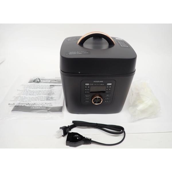 商品名：未使用品 マイコン電気圧力鍋型番：KSC-3502/Kメーカー：KOIZUMI コイズミ付属品：電源コード、計量カップ、おたま、しゃもじ、レシピブック、取扱説明書、外箱コンディション：未使用の展示品です。しゃもじなどの付属品の個包装...