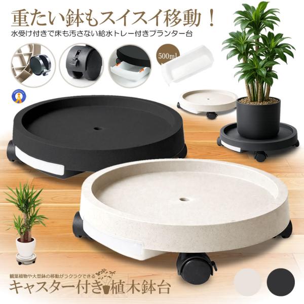 重たい鉢もスイスイ移動！水受け付きで床も汚さない「キャスター付き植木鉢台」が登場！●重たい植木鉢の移動、もう困らない！観葉植物や大型鉢の移動がラクラクできるキャスター付き植木鉢台。●貯水トレー付きで床を汚さない●キャスター付きで移動ラクラク...