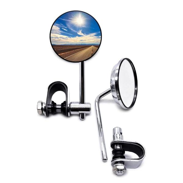 「商品情報」「主な仕様」バイク ミラーは、カスタマイズの自由度：クランプミラー バイクは、ネジの大きさや締める方向の心配がなく、取り付け位置も自由ですので、自分好みの位置にミラーを調整することができます。また、カスタムやセパハンによく似合う...