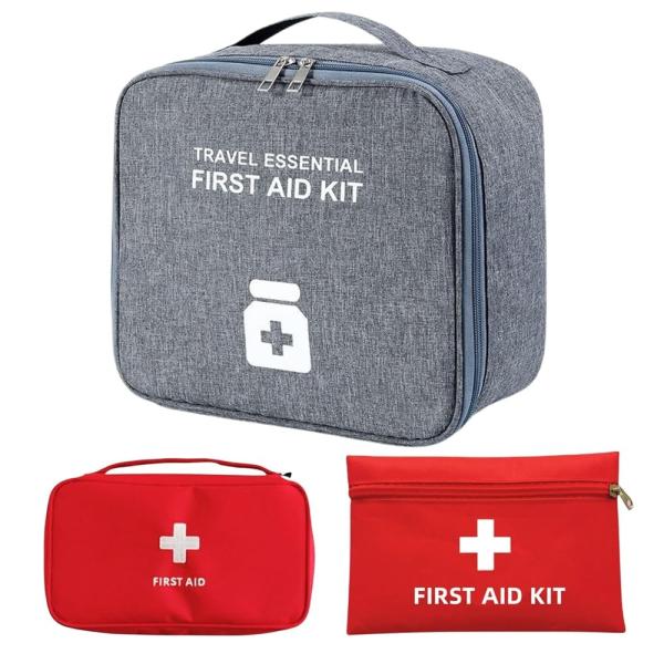 「商品情報」「主な仕様」3つのサイズのメディカルポーチでしっかり整理整頓：大容量の防災ポーチと、携帯に便利な2つの異なるサイズのファーストエイド ポーチの防災備蓄管理士監修のセットです。家庭からキャンプや登山をはじめとしたアウトドア、学校や...