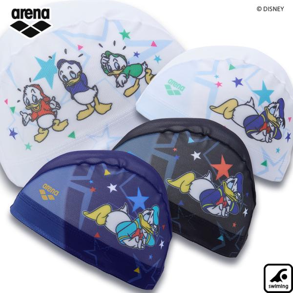 Disney（ディズニー）デザインのメッシュ素材のスイムキャップ。水抜けがよく、ハードなトレーニングでもムレ感がなく快適に泳ぐことが可能。大会に向けて練習を重ねる頻度が高いスイマーにも、ゆったり楽しくプールで泳ぎたいスイマーにもおすすめ。表...