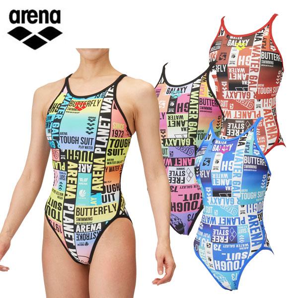 環境に配慮したリサイクルポリエステル素材「タフスキンT2E」を採用したTOUGHSUITシリーズ。＊この商品は縫製上、一点一点プリント柄の見え方に違いが生じますので予めご了承ください。＊前後にブラックの裏地が付きます。★アリーナ　レディース...