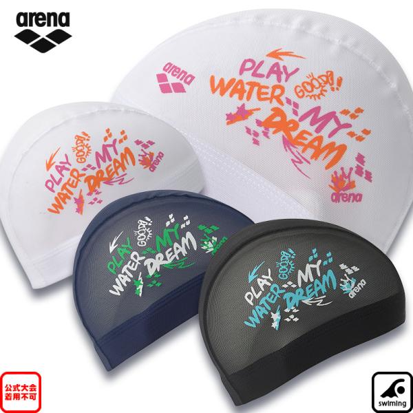 キャッチフレーズをポップにアレンジしたメッシュ素材のスイムキャップ。水抜けが良く、ハードなトレーニングでもムレ感がなく快適に泳ぐことが可能。●公式大会着用不可カラーWHPK（ホワイト×ピンク）NVGR（ネイビー×グリーン）BKWH（ブラック...