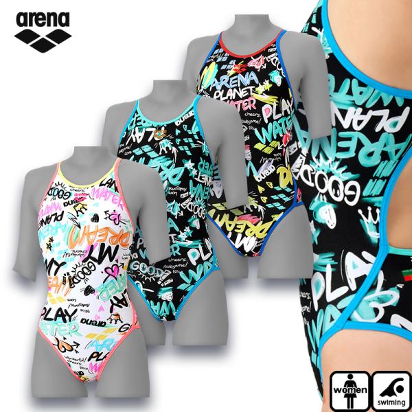 トレーニングカテゴリー「TOUGHSUITシリーズ」。大会に向けて練習を重ねる頻度が高いスイマーにオススメの練習用水着。ポップな文字表現で鮮やかなデザイン、落書きをしたノートのような手書きタッチのロゴや、水彩ペンで描いたような立体感のあるグ...